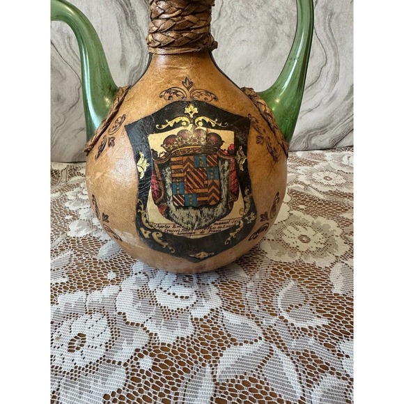 Vintage | Dining | Vintage Italian Green Glass Wrapped Decanter Wine ...